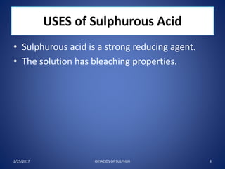 Oxyacids of Sulphur | PPTX