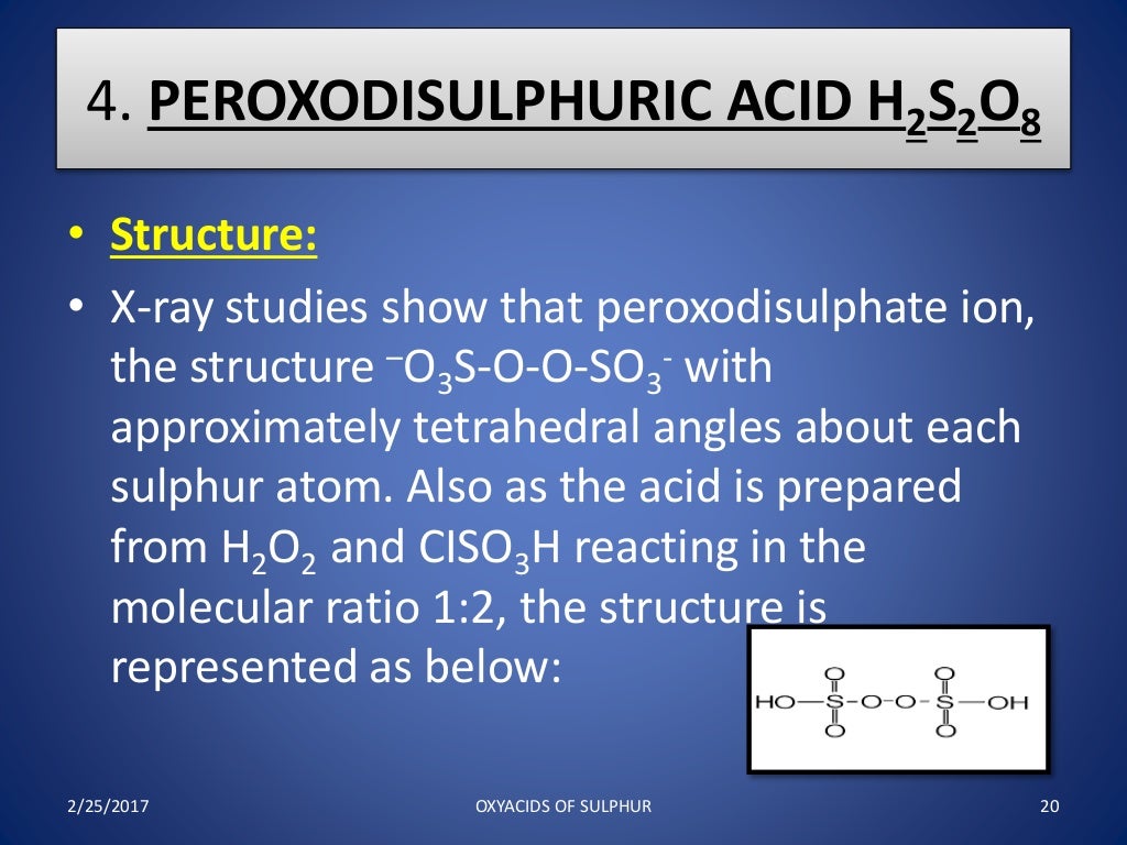 Oxyacids of Sulphur