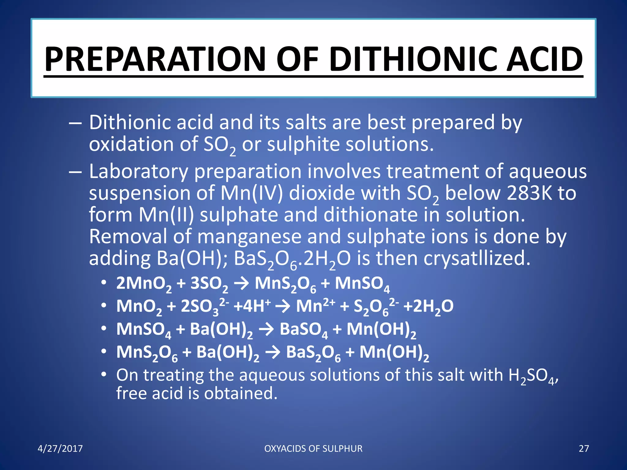 Oxyacids of Sulphur | PPTX