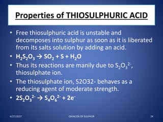 Oxyacids of Sulphur | PPTX