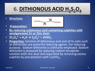 Oxyacids of Sulphur | PPT