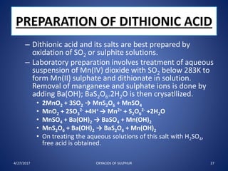 Oxyacids of Sulphur | PPTX