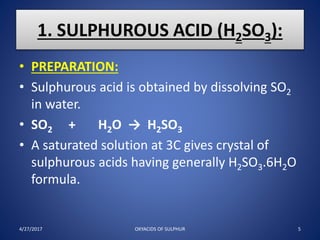 Oxyacids of Sulphur | PPTX