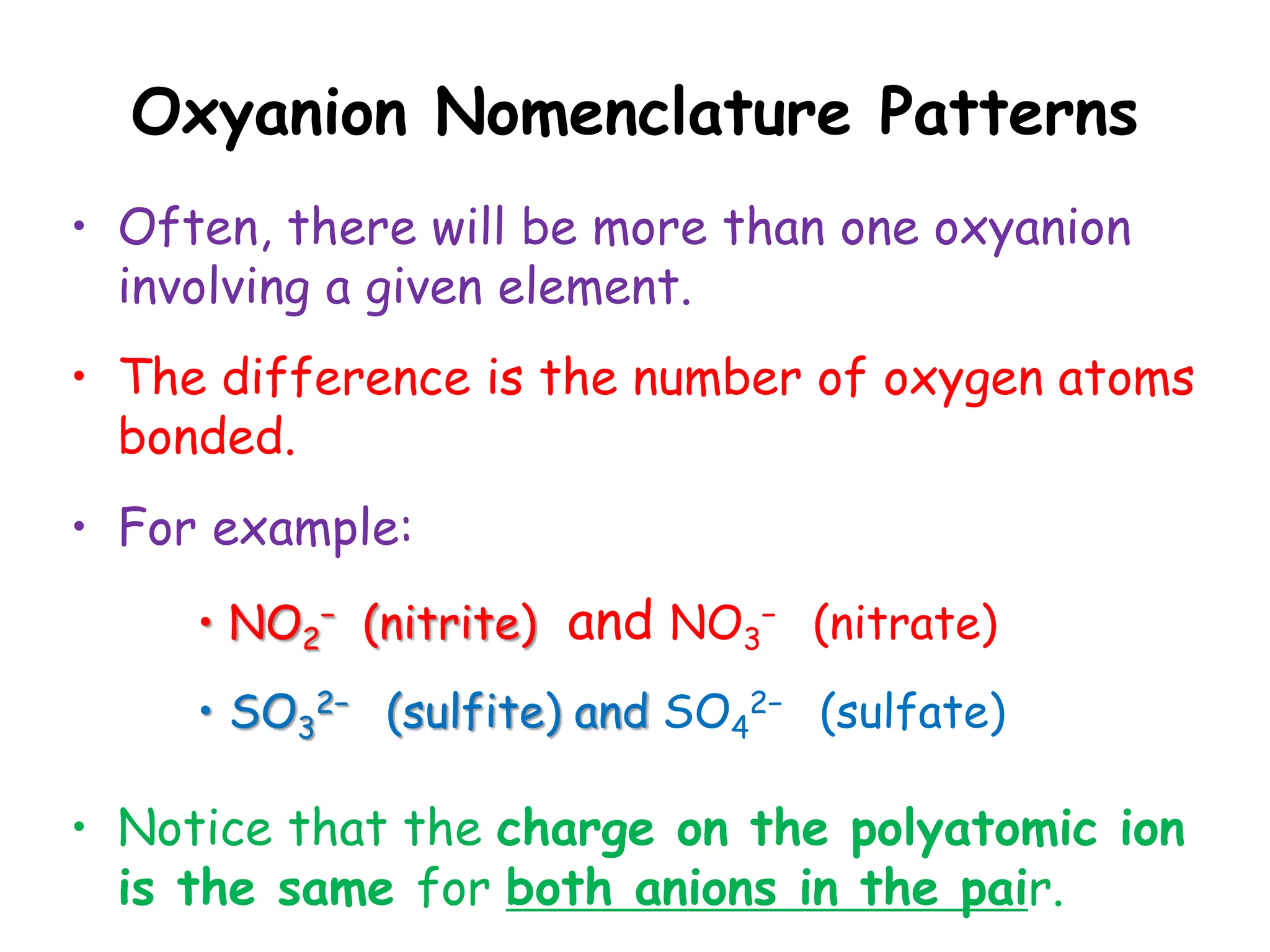 Oxyanion nomenclature | PPTX