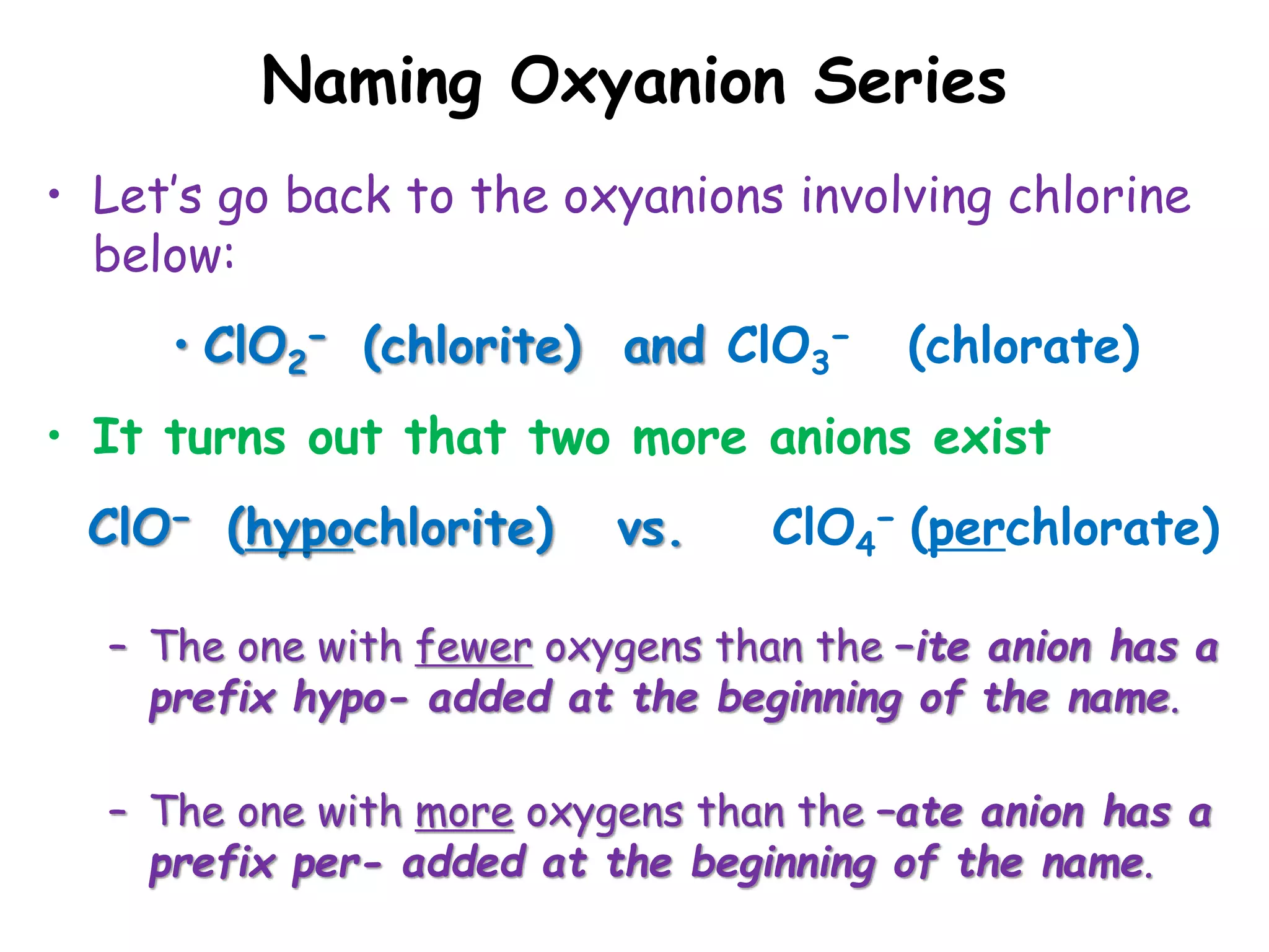 Oxyanion nomenclature | PPTX