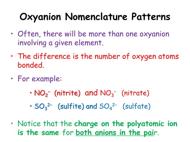 Oxyanion nomenclature | PPTX