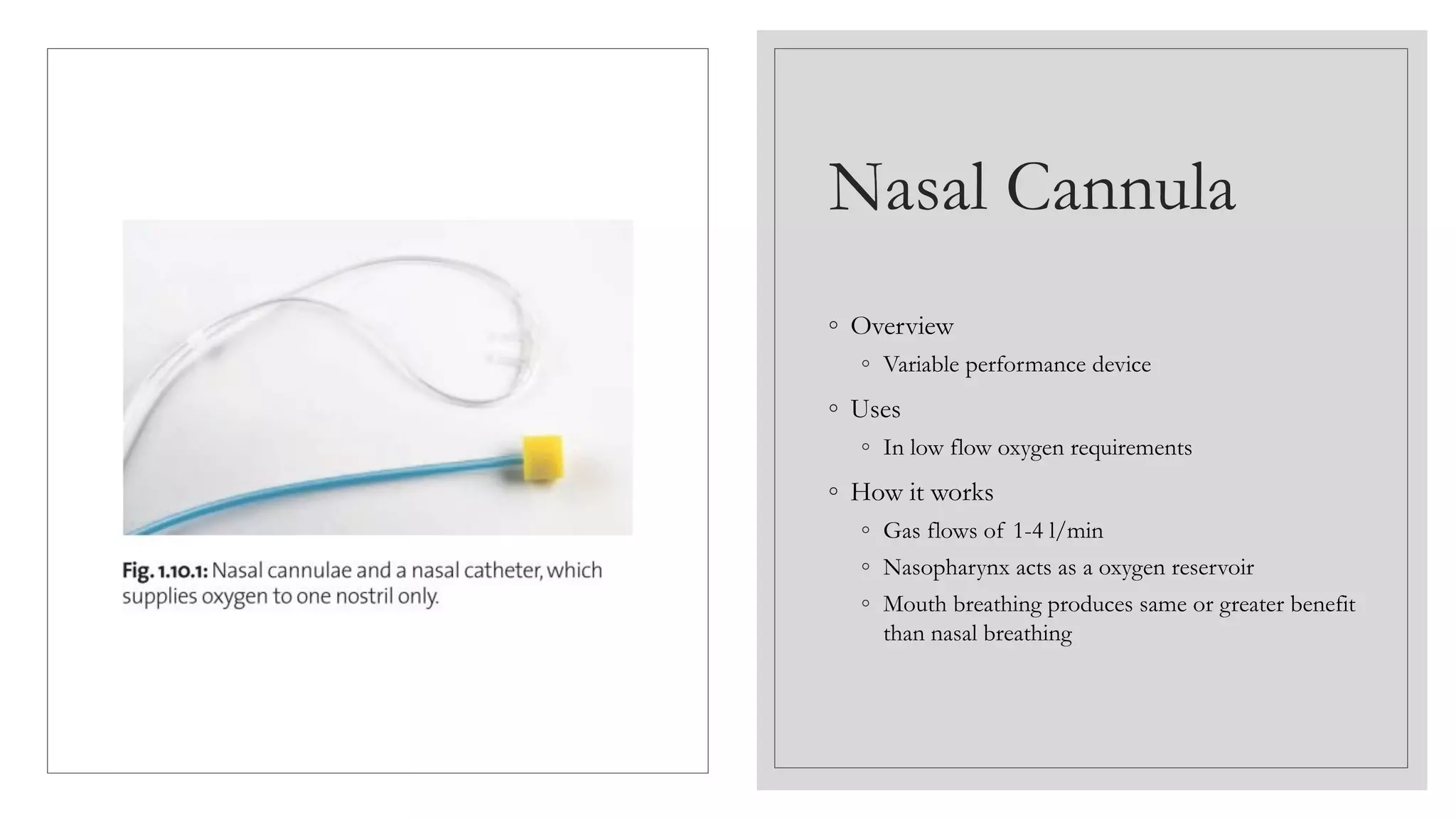 Oxygen delivery devices | PDF