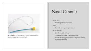 Oxygen delivery devices | PDF