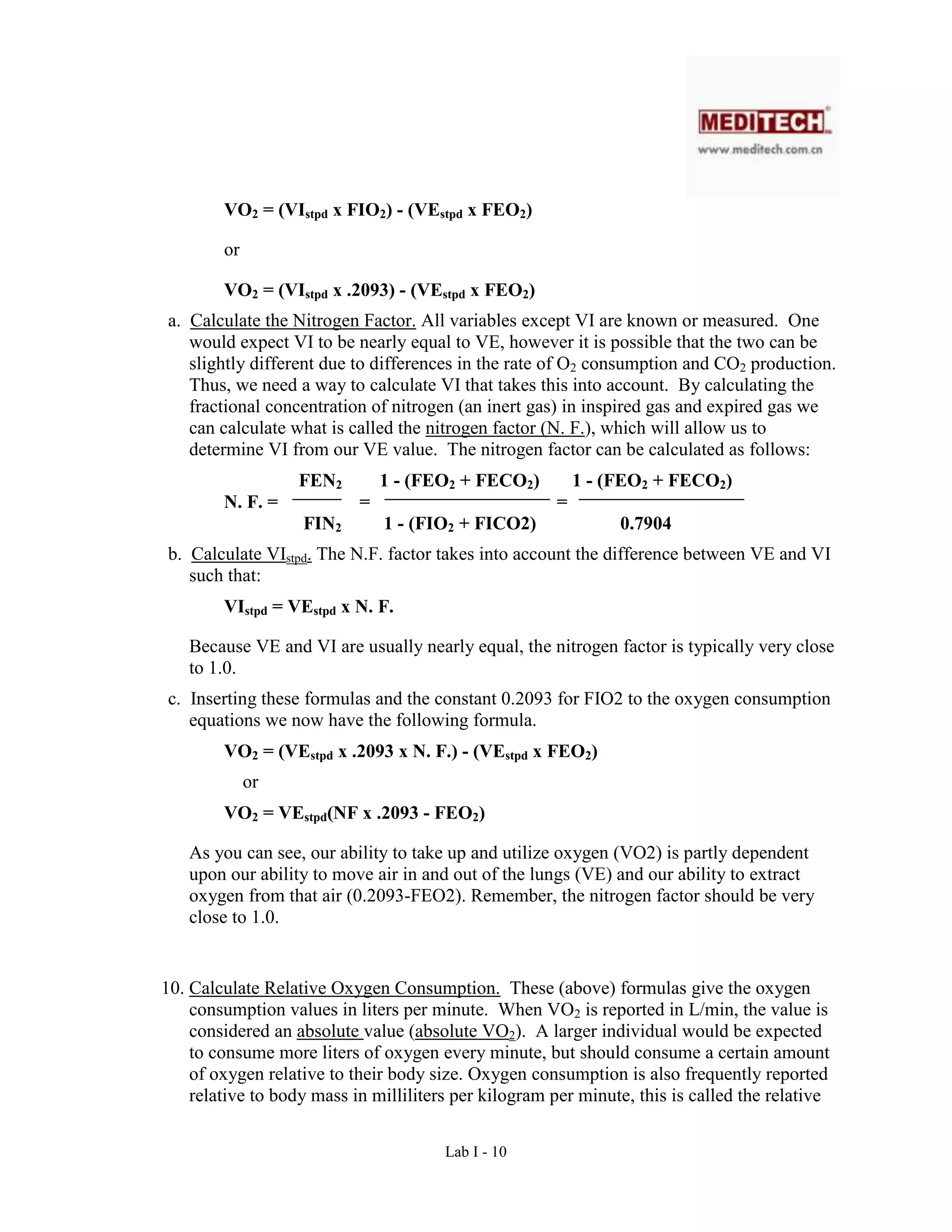 Oxygen consumption | PDF