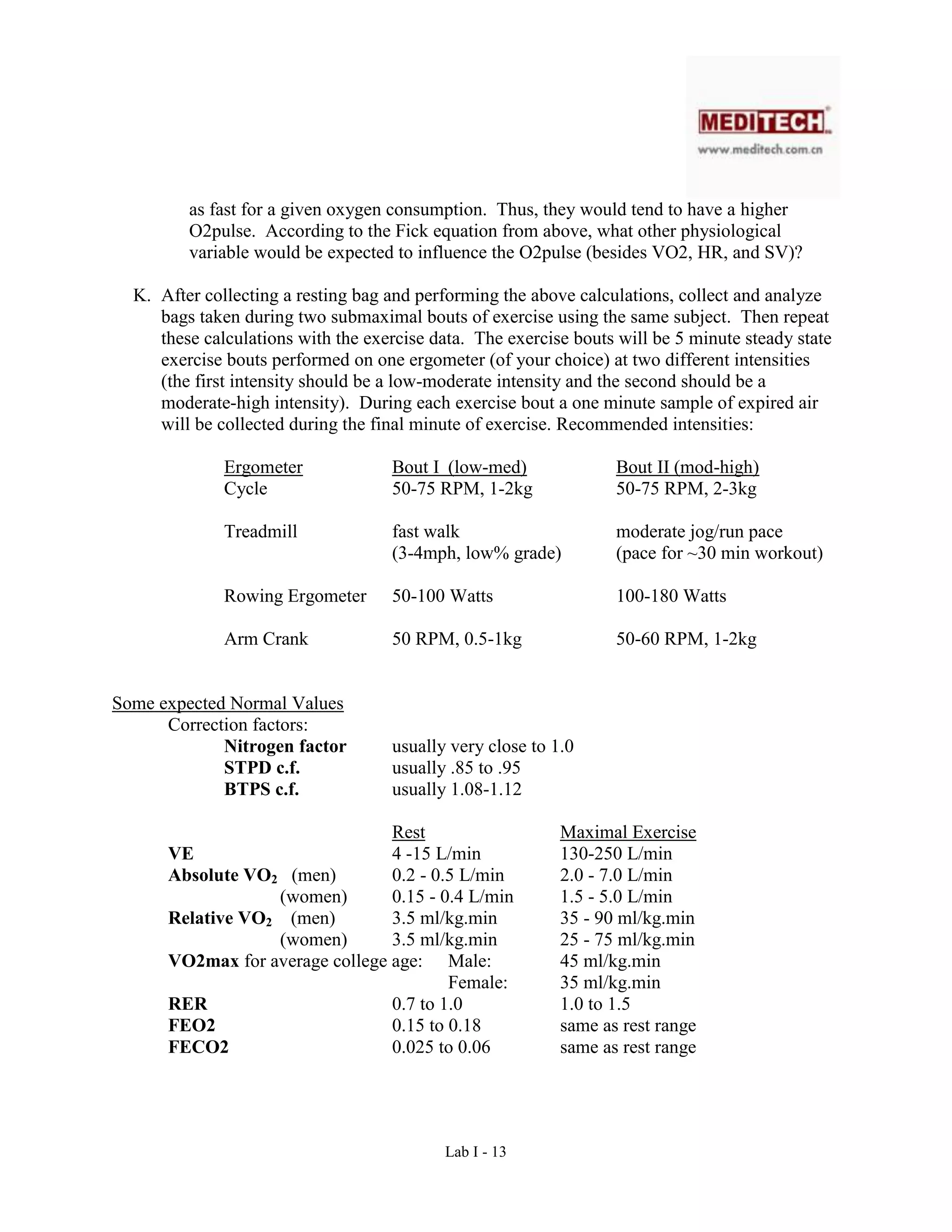 Oxygen consumption | PDF