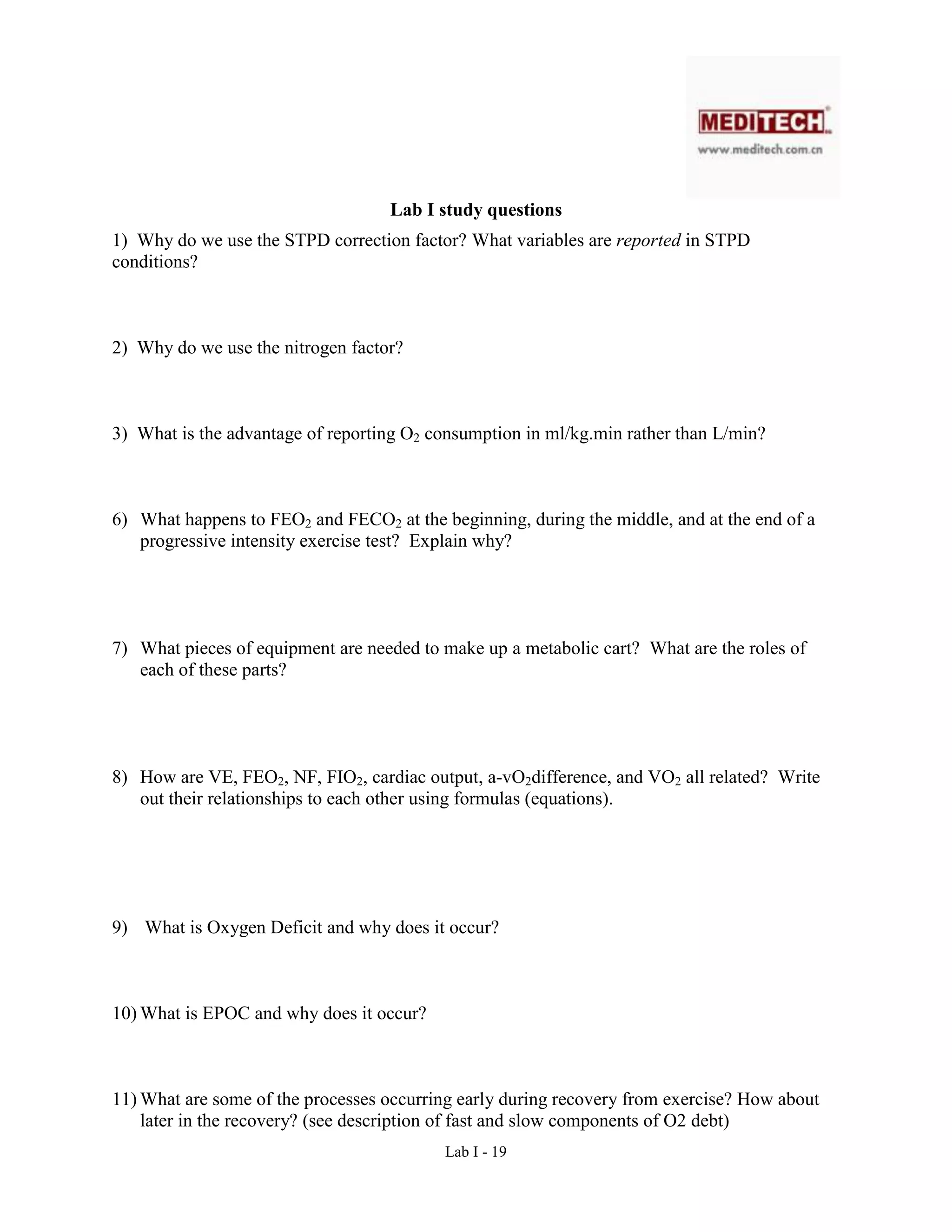 Oxygen consumption | PDF