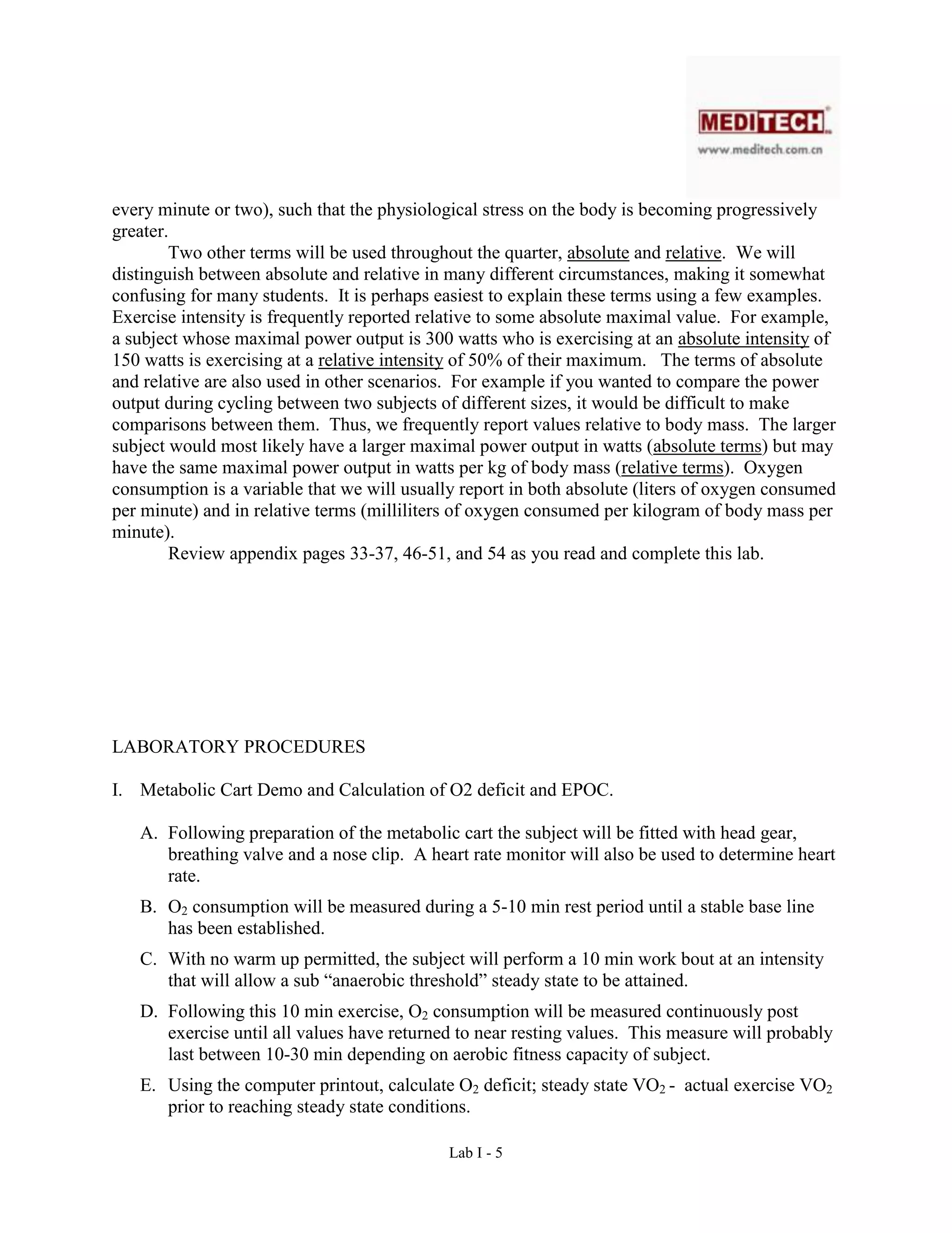 Oxygen consumption | PDF
