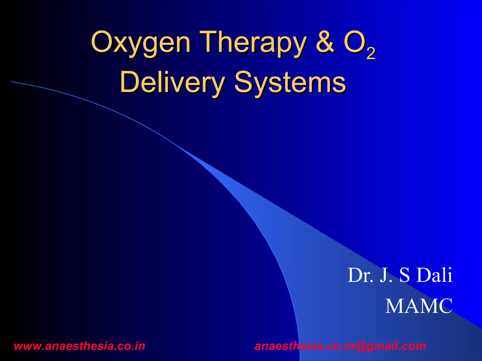 Oxygen delivery-systems | PPT