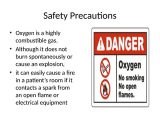 Oxygen administration procedure, indication, complications | PPTX