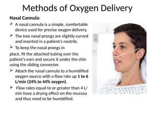 Oxygen administration procedure, indication, complications | PPTX
