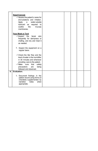 Oxygenation checklist | DOCX