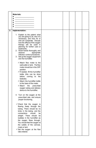 Oxygenation checklist | PDF