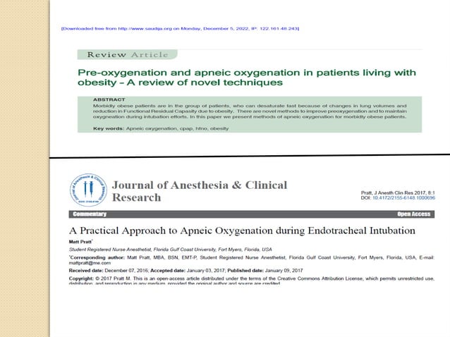 Oxygenation – Peri intubation, Apnoeic, THRIVE - Copy.pptx | Ear, Nose ...