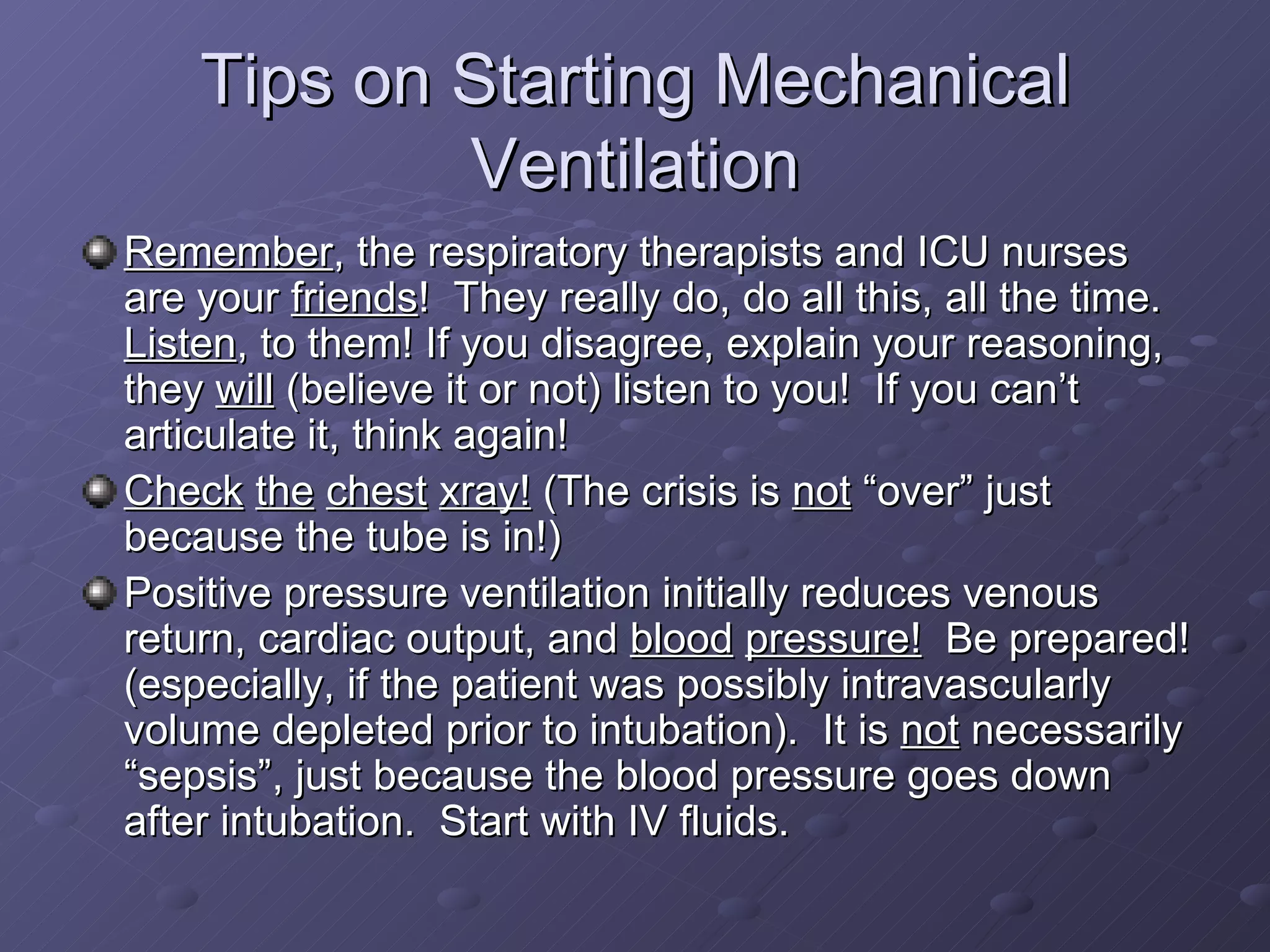 Oxygenation, Ventilation And Ventilator Management In The First 24 ...