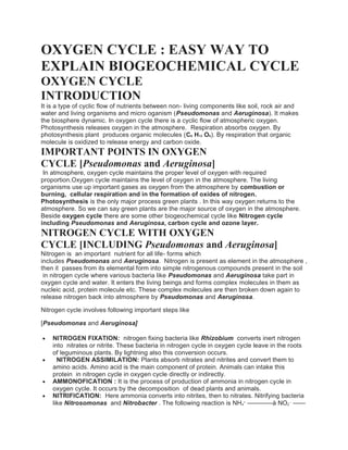 OXYGEN CYCLE.docx | Science