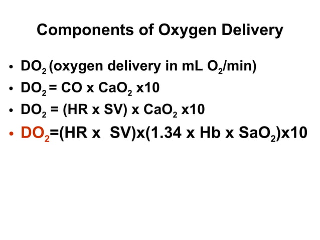 Oxygen delivery and consumption in critical care | PPT