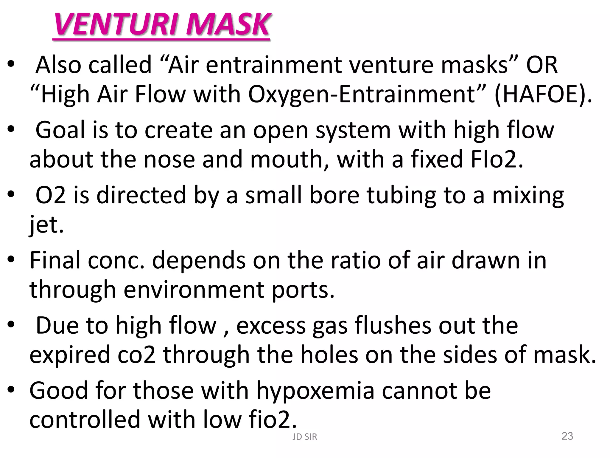 Oxygen delivery instrument and devices | PPTX