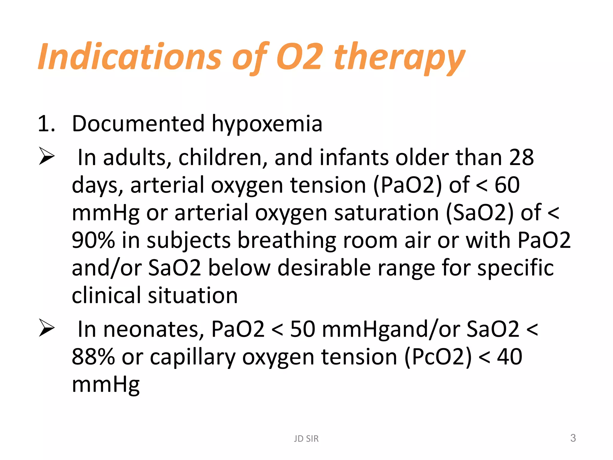 Oxygen delivery instrument and devices | PPTX