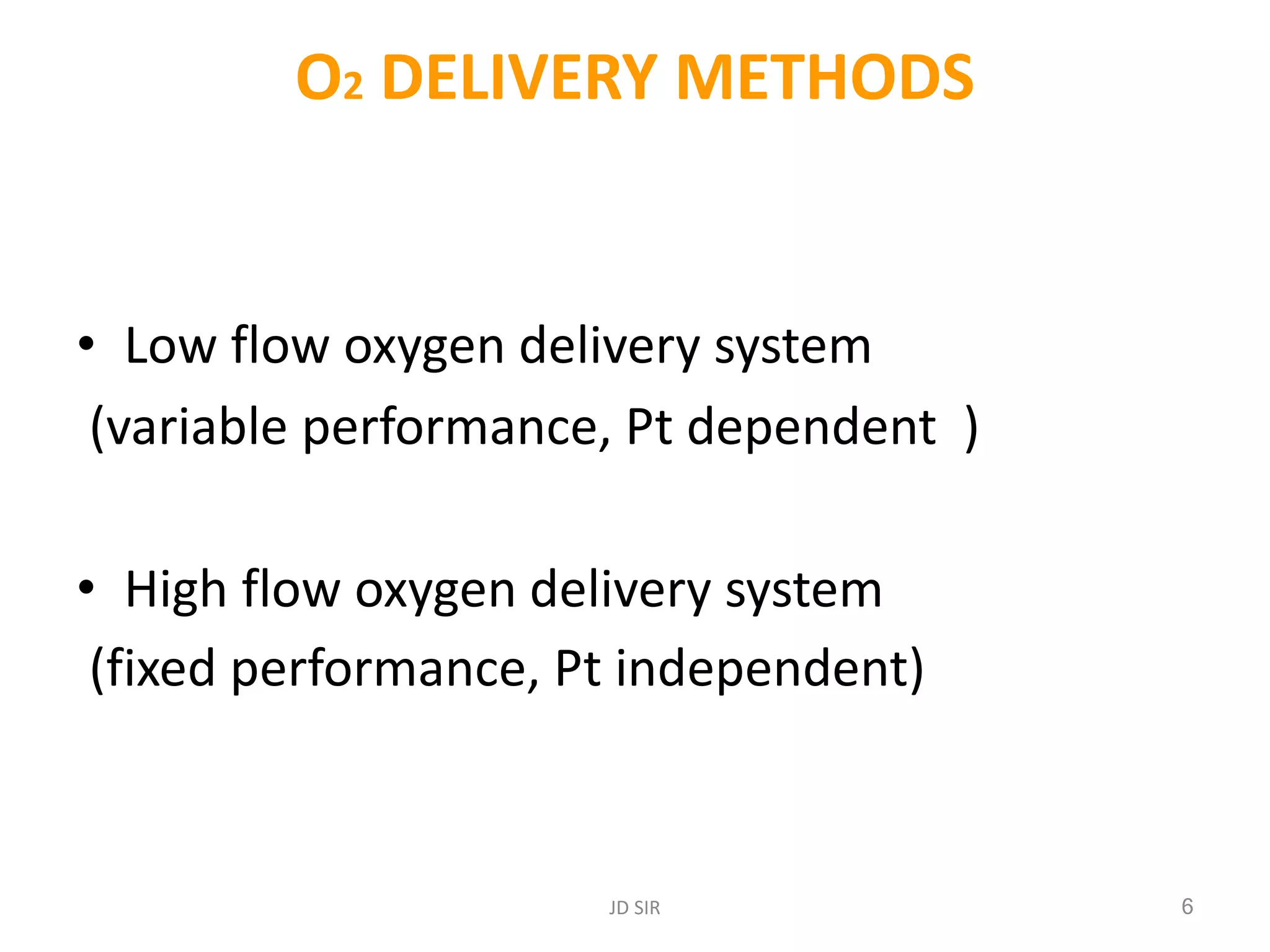 Oxygen delivery instrument and devices | PPTX