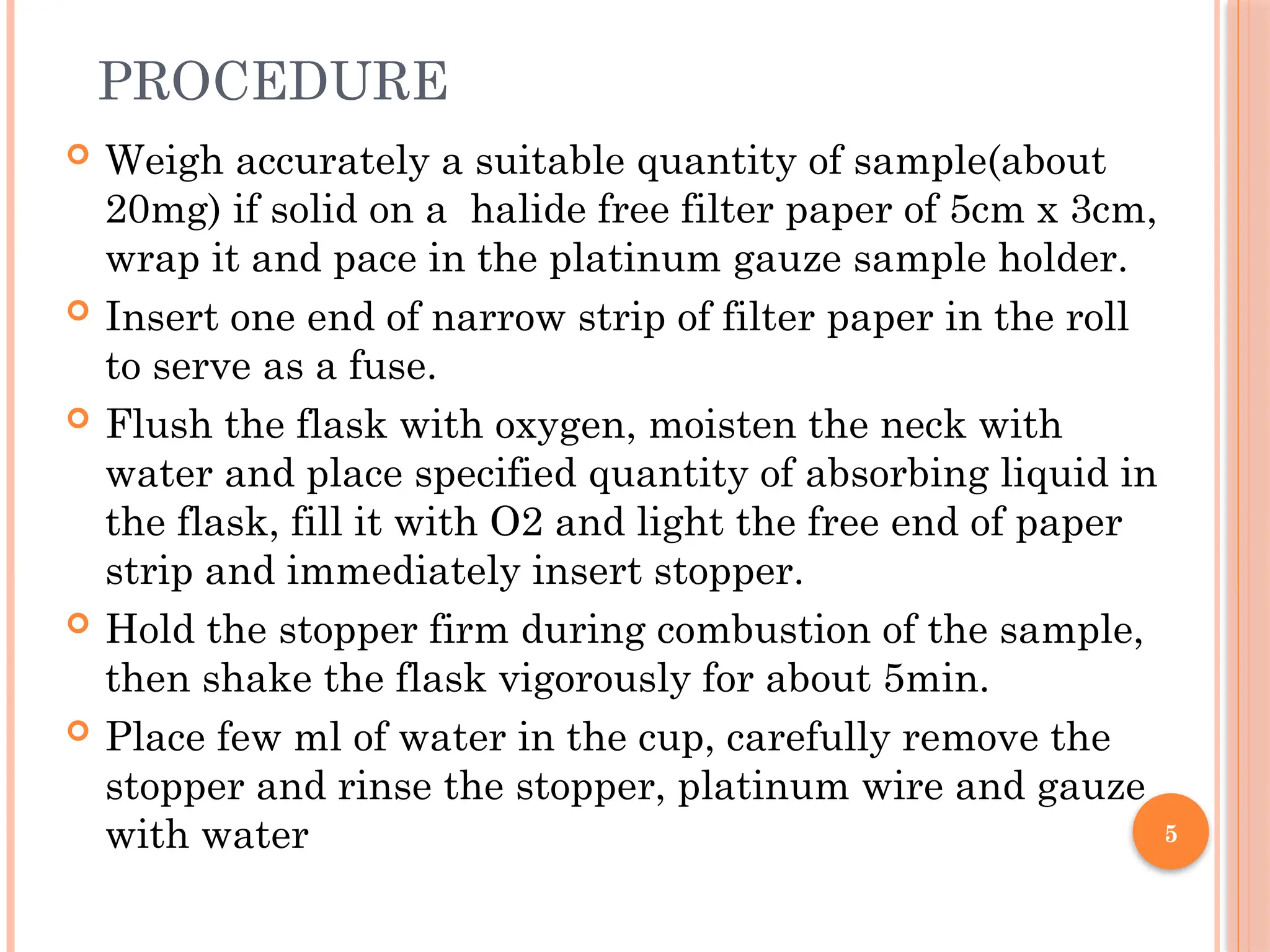 oxygen flask bpharm pharmaceutical analysis | PPTX