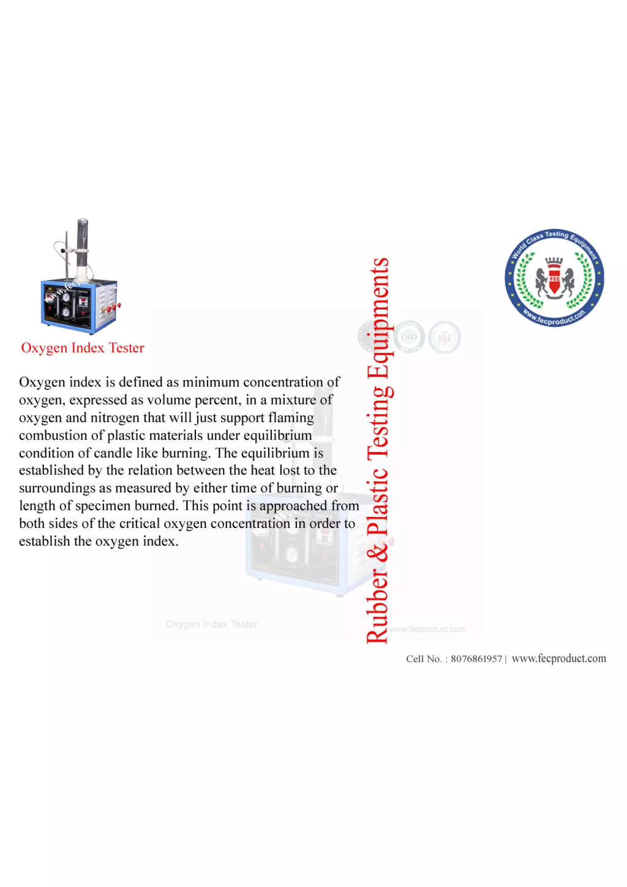 Oxygen Index Tester | PDF