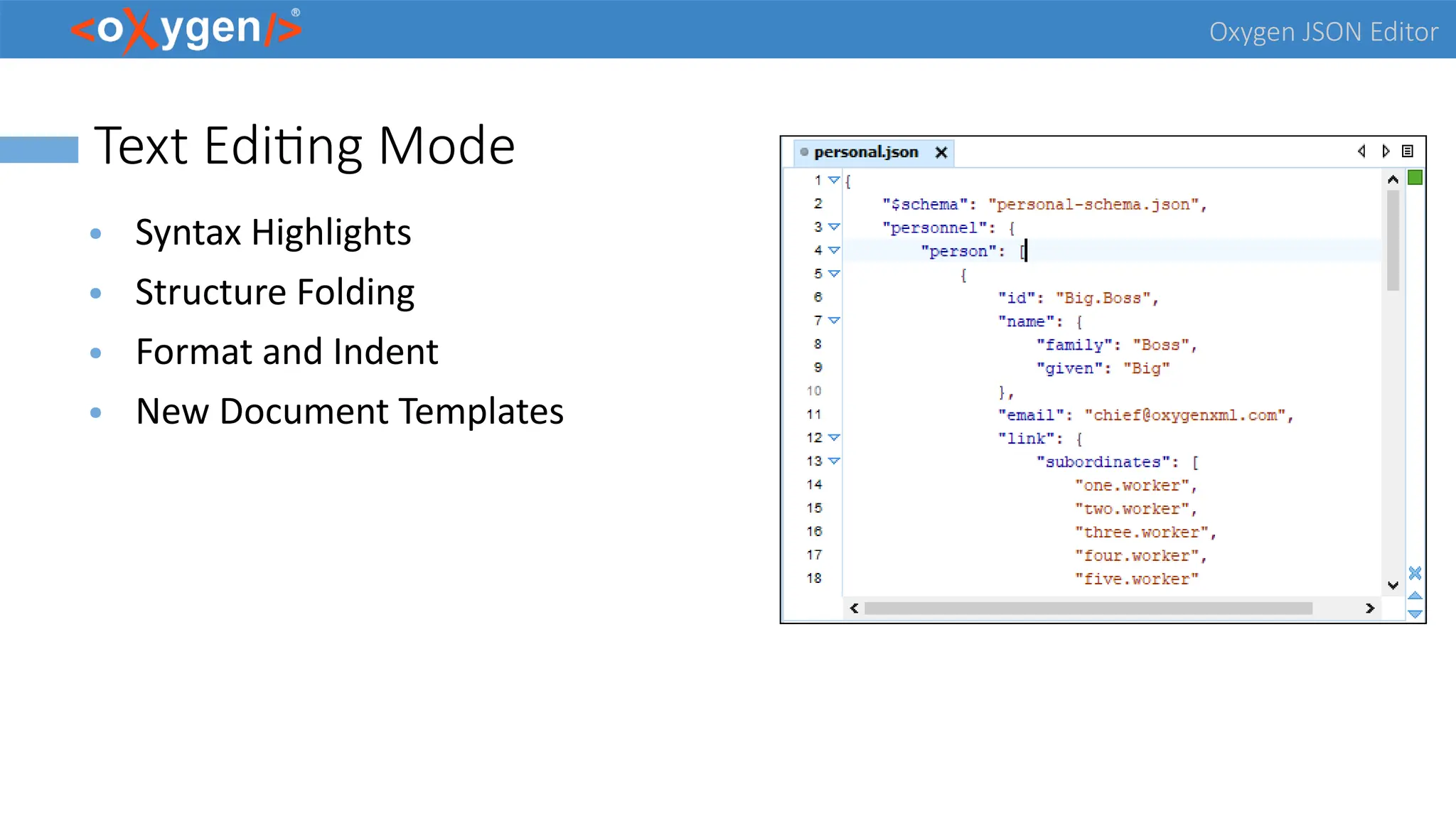 Oxygen JSON Editor | PPT