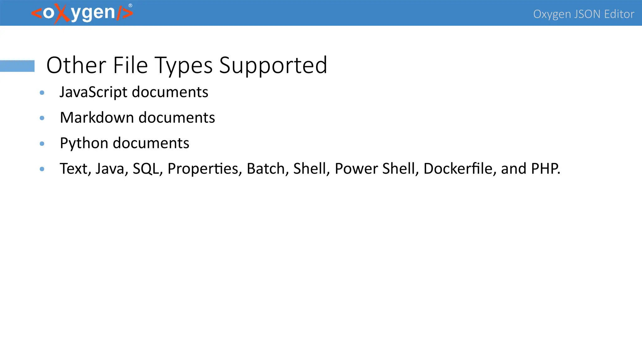 Oxygen JSON Editor | PPT