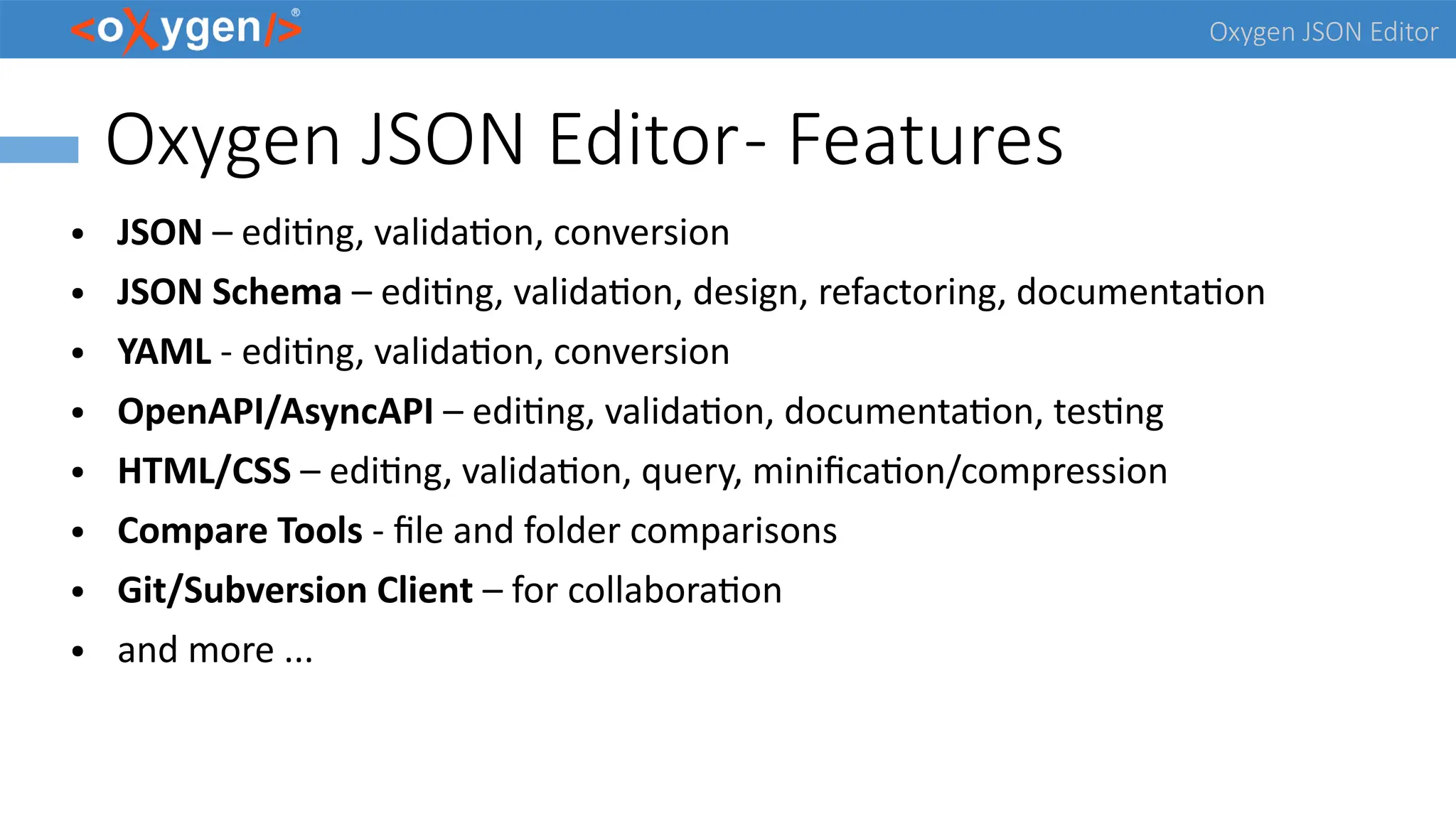 Oxygen JSON Editor | PPT
