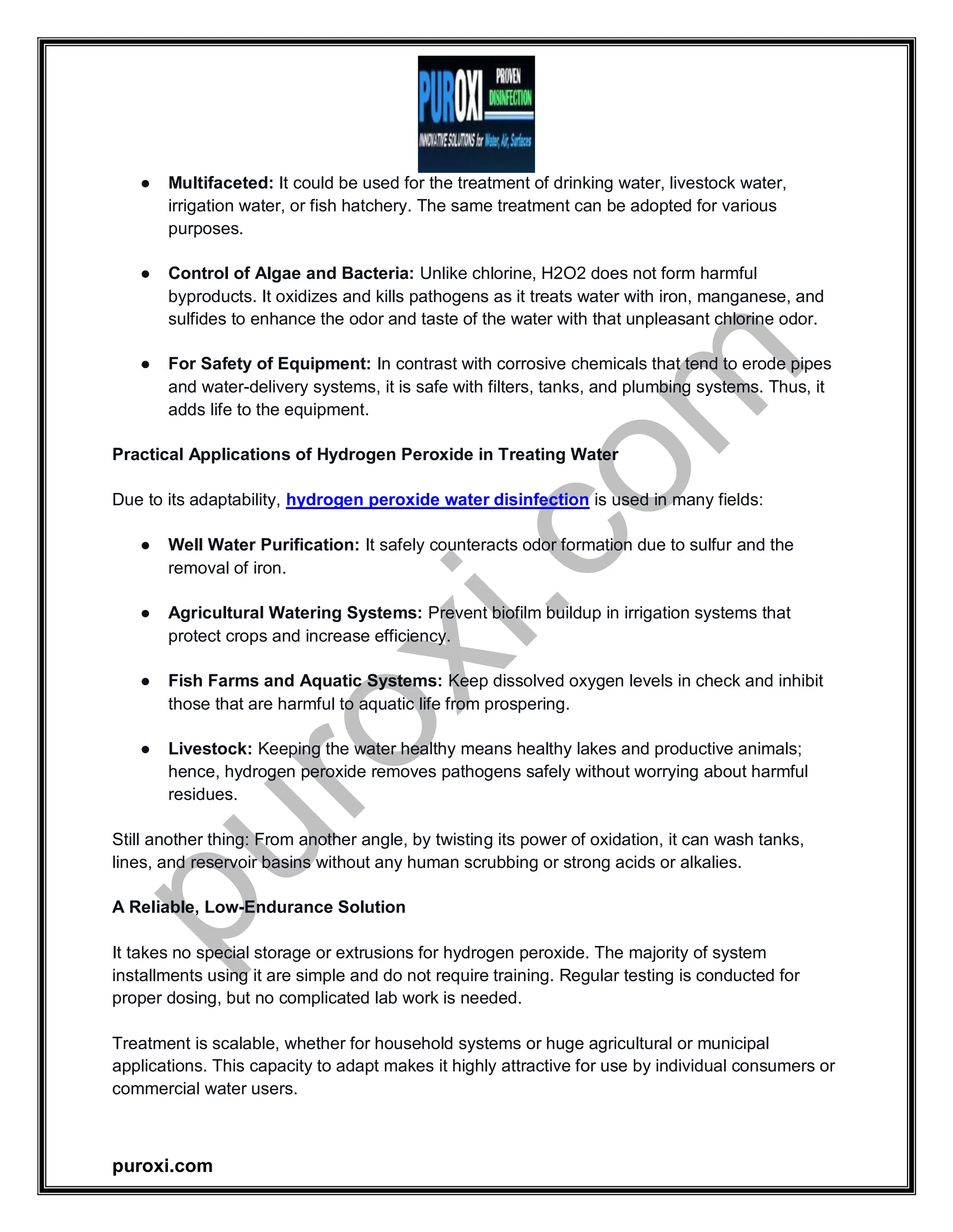 Oxygen Power: Is Clean Water Possible with Hydrogen Peroxide? | PDF