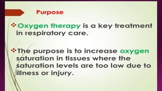 oxygen therapy -basic nursing care for medical student | PDF