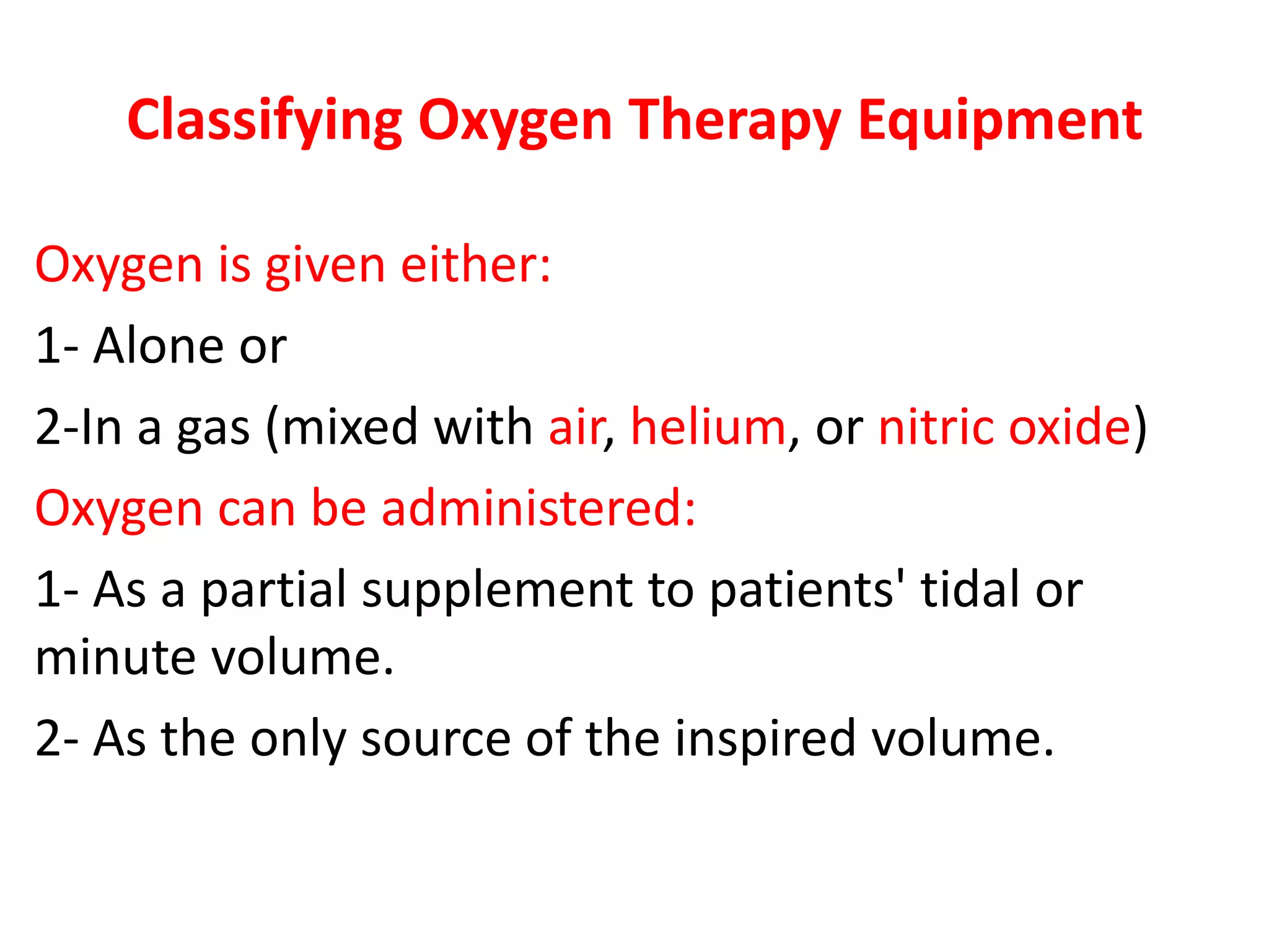 Oxygen therapy equipment | PPTX