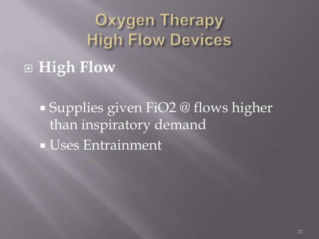 Oxygen Therapy Transport Delivery Copd Hypoxic Drive | PPTX | Lung and ...