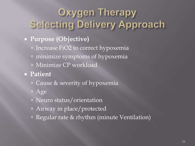 Oxygen Therapy Transport Delivery Copd Hypoxic Drive | PPTX | Lung and ...