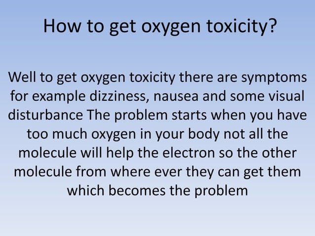 Oxygen toxicity project | PPTX