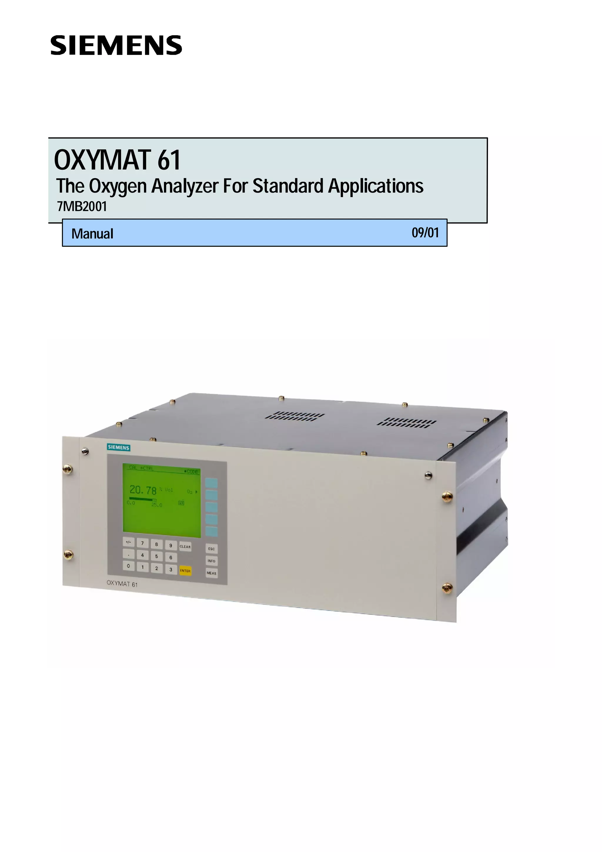 Oxymat 61 o2 analyzer | PDF