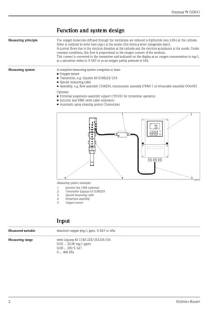 Oxymax cos41 endress+hauser datasheet-measurement of the dissolved ...