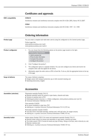 Oxymax cos61 d endress+hauser datasheet-dissolved oxygen measurement | PDF