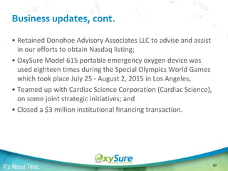 OXYS Investor Presentation | PPT