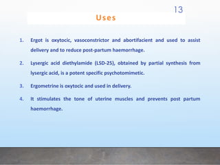 OXYTOCIC PHARMACOGNOSTIC NOTE ON ERGOT WITH LIFE CYCLE. | PDF