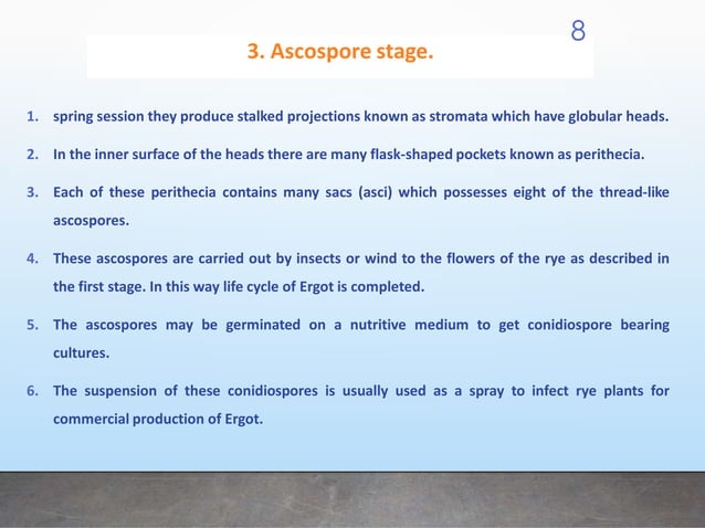 OXYTOCIC PHARMACOGNOSTIC NOTE ON ERGOT WITH LIFE CYCLE. | PDF ...