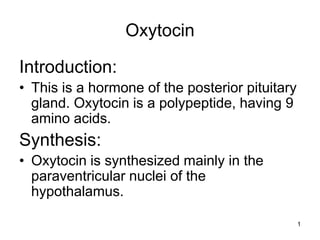 Oxytocin Hormone Function