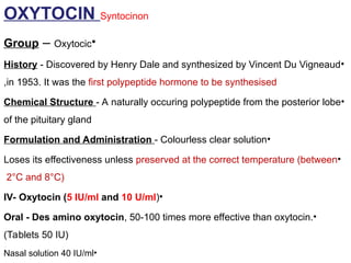 oxytocin methergin prostaglandin spinal anaesthesia.ppt