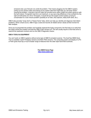 On board diagnostic ii (obd ii) | PDF