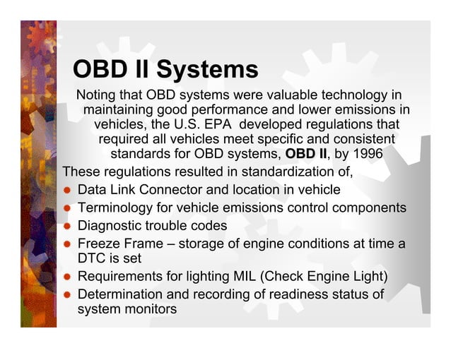 On board diagnostic ii (obd ii) | PDF