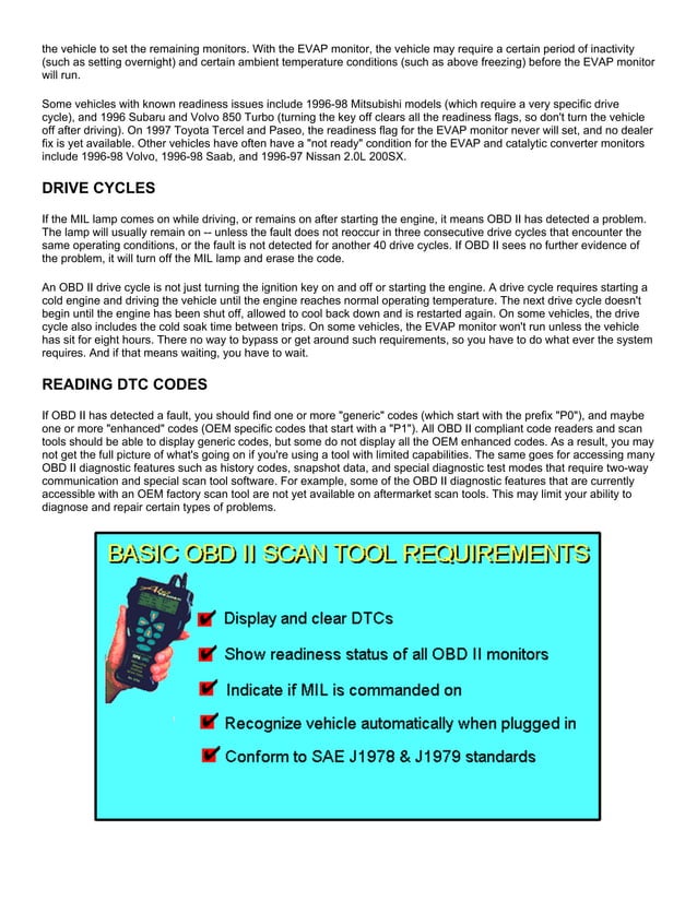 On board diagnostic ii (obd ii) | PDF